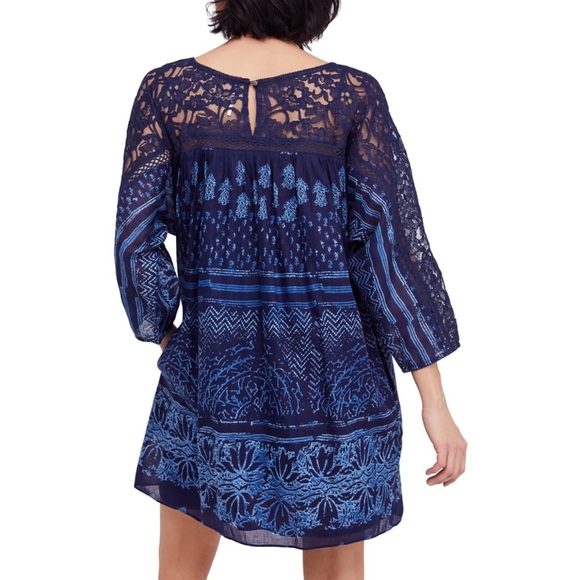 Free People | Dresses | Free People Sun Daze Dress In Indigo Combo ...